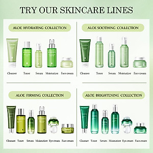 Aloderma Essential Aloe Hydrating Skin Care Set - 4 Pieces - Gel, Cleanser, Toner, Cream