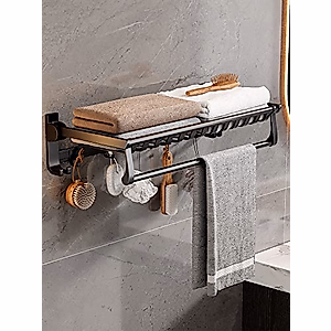 Hanrace 24Inch Towel Racks for Bathroom,Bathroom Storage,No-Drill Towel Rack,Wall Mounted Bath Towel Holder
