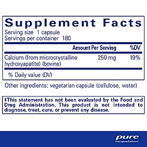 Pure Encapsulations Calcium MCHA | Hypoallergenic Supplement to Support Bones* | 180 Capsules