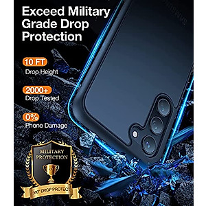 TORRAS Shockproof for Samsung Galaxy S23 Case, [Military Grade Drop Tested] Translucent Matte Hard Back & Soft Edge Slim Protective Compatible for Samsung S23 Case 5G Guardian Series, Black