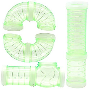 Hamster Tube Set, Transparent Curved Pipe Pet Cage Tunnel DIY Creative Connection Tunnel Excercise Toy for Mouse Hamster Rat and Other Small Animals