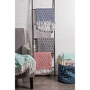 DII Rustic Farmhouse Throw Blanket with Decorative Tassels, Use for Chair, Couch, Bed, Picnic, Camping, Beach, & Just Staying Cozy at Home, 50x60, Gray