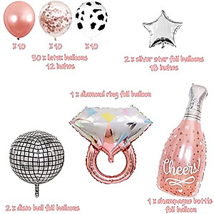 Rose Gold Last Hoedown Western Cowgirl Bachelorette Party Kit with Last Hoedown Banner, Rose Gold Balloon Garland Arch, Ring Disco Ball Mylar Balloon