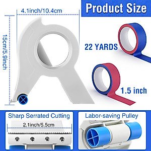 Hohean 1 Pack Masking Paint Tape Applicator Each 1.4 Inch Painters Tape, Portable Masking Set Sharp Tape Cutter for Painting, Trim, Windows, and Door Frames (White)