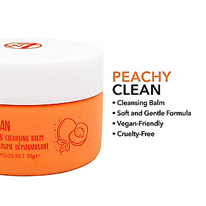 W7 Peachy Clean Face Cleansing Balm - Makeup Remover With Peach Extract - Clean Oil Free Skin