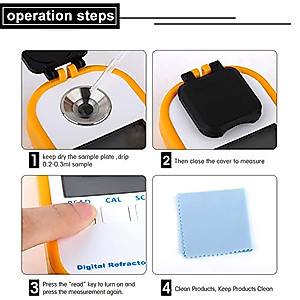 Digital Brix Refractometer, Portable Handheld Brix Maple Syrup Jam Sauces Refractometer, Brix Meter Pocket Refractometer for Measuring Sugar Content in Watermelons, Grapes and Other Fruits