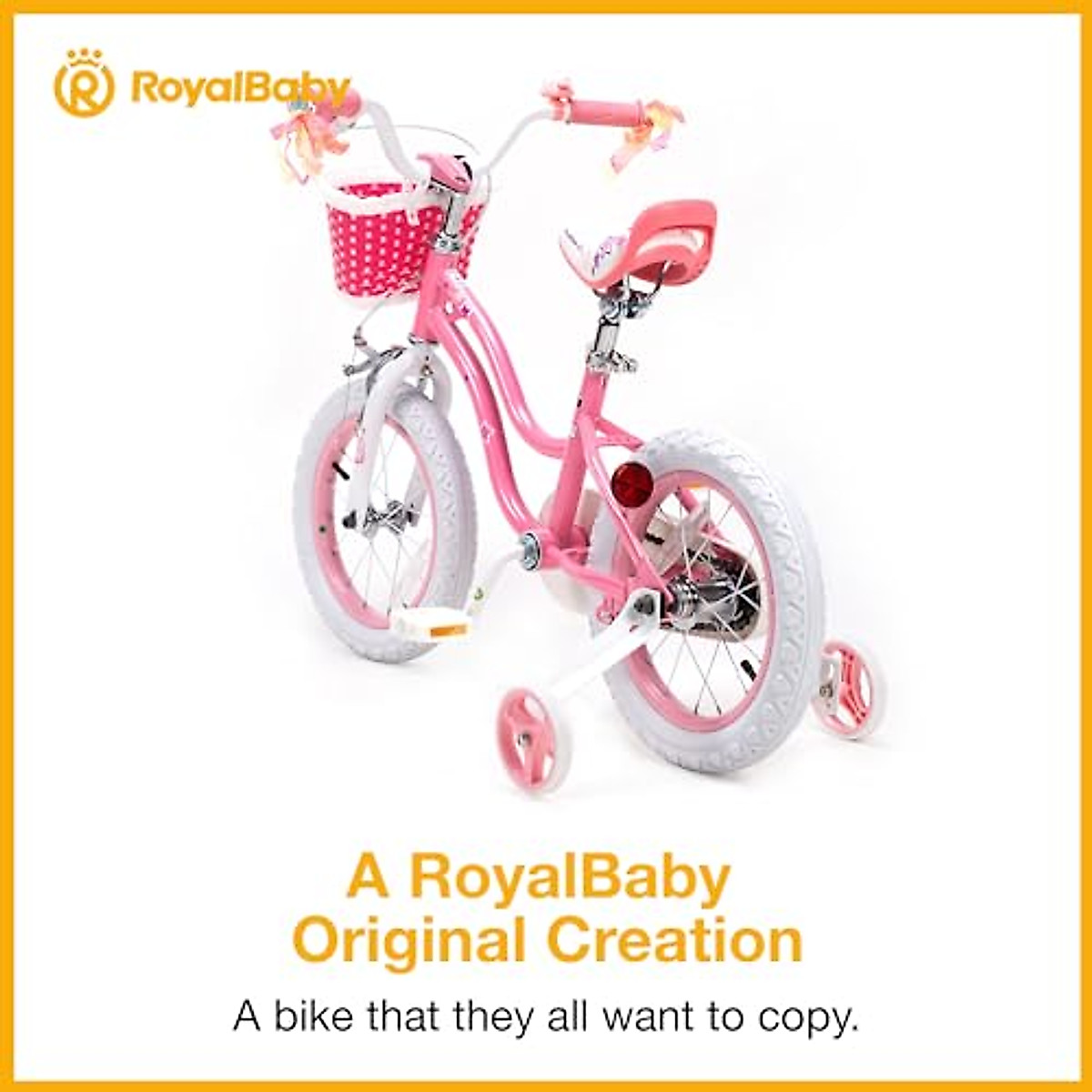 Royalbaby Stargirl Kids Girls Bike Bicycle with Basket Training Wheels Kickstand 16 Inch Pink