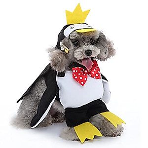 Penguin Dog Costume Halloween Dog Costume Penguin Pet Cosplay Clothes Walking Penguin Cute Cat Outfits Hat Halloween Christmas Cosplay Dress for Cat Dog Puppy Kitten