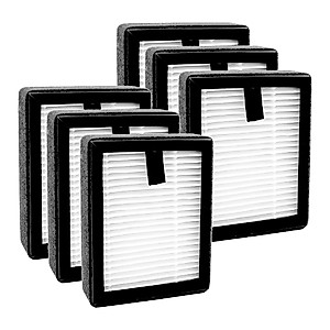 6 Pack PM1220 3-in-1 True HEPA Replacement Filters, Fit for MOOKA and KOIOS PM1220 Air Purifier