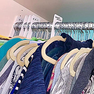 30 Piece White Rectangular Clothing Rack Size Dividers, Rectangular Blank Closet Dividers Hanging, Blank Hanger Separator, Closet Dividers for Clothing Rack (30)