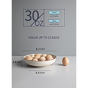 Sweese Pasta Bowls, 30 Ounce Salad Bowls, Neutral Serving Bowls, Pasta Bowls Set of 6, 8.3 Inch Porcelain Plate Bowls