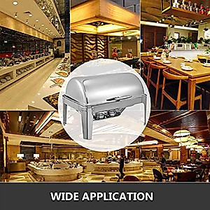 UZOURI Stainless Steel Chafing Dish, Chafing Dish Set Food Warmer Buffet with 2 Chafing Dish Methanol Gel Fuel, for Buffet Catering Kitchen Party