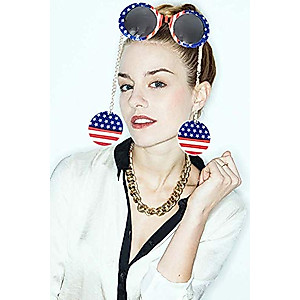 TD.IVES12 Pack American Flag Glasses USA Patriotic Party Sunglasses Masks Cool Shaped Plastic Eyewear for Party Props