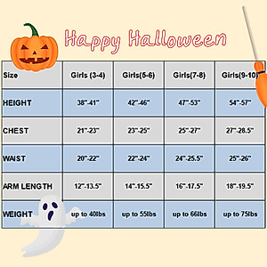 Lingway Toys Day of the Dead Costume for Girls,Great for Dia de los Muertos 7-8years