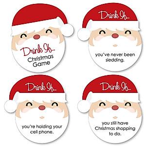 Big Dot of Happiness Drink If Game - Jolly Santa Claus - Christmas Party Game - 24 Count