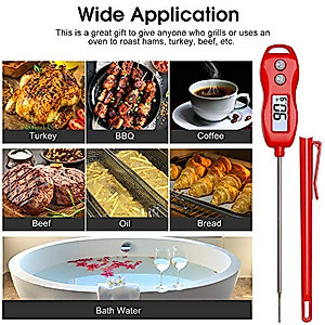 Digital Kitchen Food Meat Thermometer - AIMILAR AY6001-R1 Instant Read Cooking Meat Thermometers for Cooking and Grilling with Backlight Waterproof Magnetic for Grill Oven BBQ Smoker Turkey Water