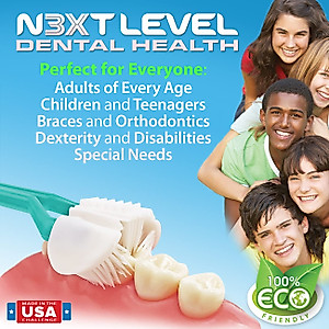 3D PRO BRUSH | 2PK 3-Sided Toothbrush | 3X Triple Clean + Soft Gum Massage | 14-Pack Replacement Heads | Tongue Scraper | Sustainable Eco-Friendly Design | Kids Adults Braces Travel | MADE IN USA