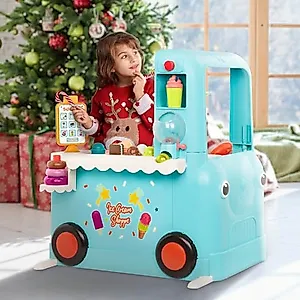 B. toys- Ice Cream Shoppe- Pretend Play Ice Cream Toys, Tablet & Accessories – Interactive Food Truck for Toddlers, Kids – Educational Pretend Play Set – 2 Years +