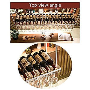 Stylish Simplicity Down Wine Glass Holder Simple Metal Iron Stylish Simplicity Goblet Holder Wine Glass Holder Kitchen Cutlery Bottle Holder Adjustable Height Bar Float (Golden 120 * 30Cm), PIBM,