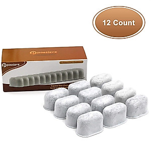 12 Pack Cuisinart Compatible Coffee Filter Replacement by Possiave - Charcoal Water Filter for Cuisinart - Fits all Cuisinart Coffee Machines