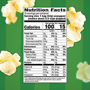 Orville Redenbacher’s SmartPop! Butter Flavored Microwave Popcorn, Gluten Free, 12 Count Mini Popcorn Bags (6 Boxes)