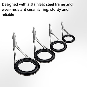 WMYCONGCONG 75 PCS Fishing Rod Guide Ceramics Tips Stainless Steel Carbon Spinning Fishing Rod Guides Spare Parts Repair Kit