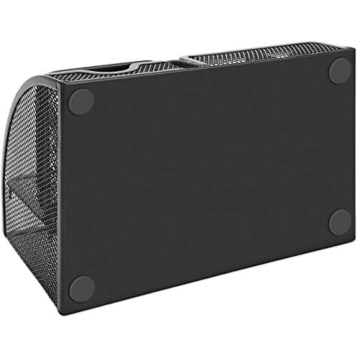 GCOCL Desk Organizer with 7 Compartments, Metal Desktop Organizers Storage with Removable Drawer and Dividers, Black