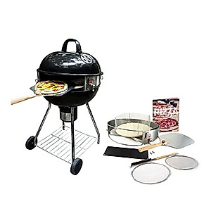 Pizzacraft PC7001 PizzaQue Deluxe Outdoor Pizza Oven Kettle Grill Conversion Kit, Silver, 18''/22.5''