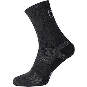 281Z Military Cotton Micro Crew Boot Socks - Cushioned Sole - Moisture Wicking - Odor Resistant - Hiking Trekking Outdoor (Black Small 4 Pairs Pack)