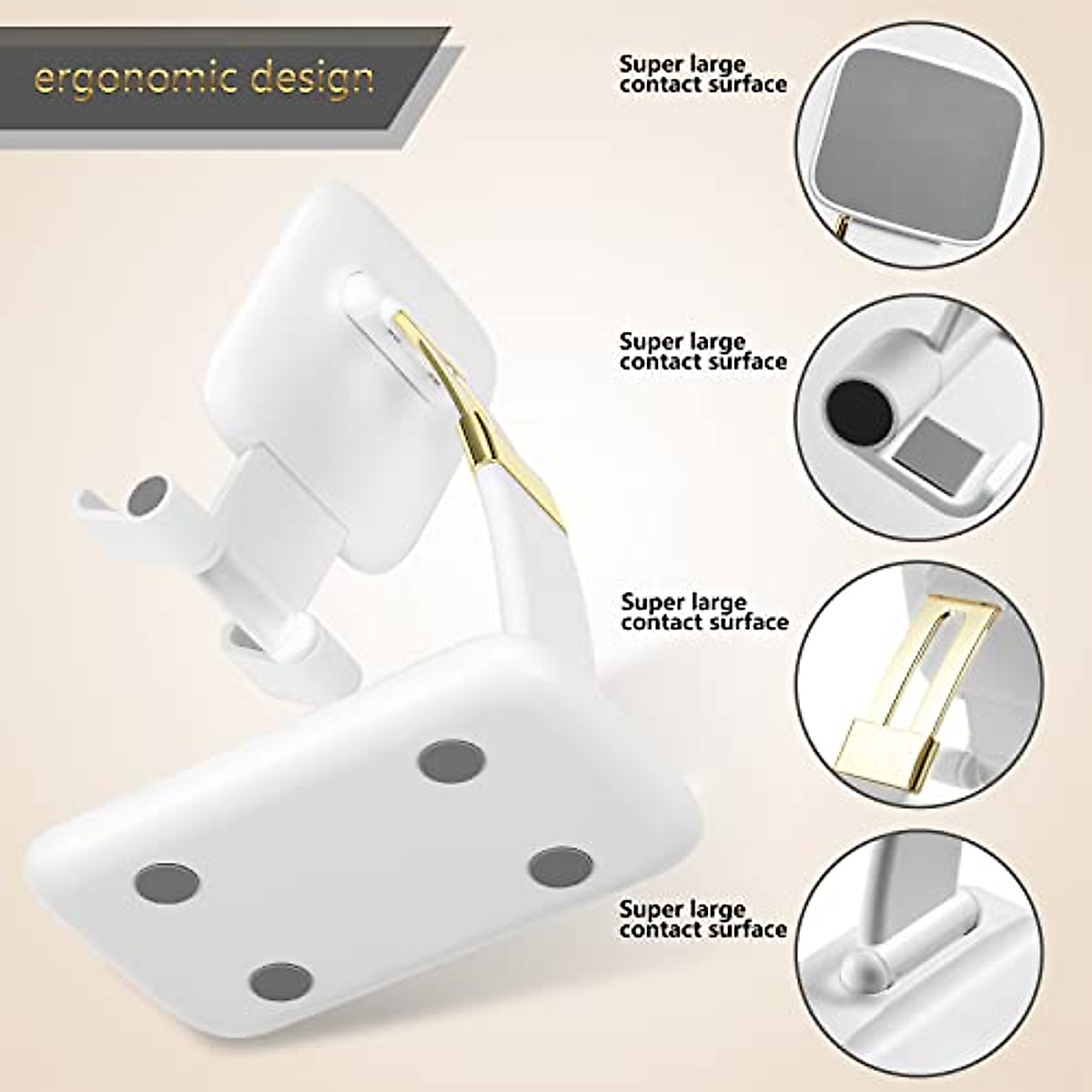 KOTUDAY Cell Phone Stand for Desk, Adjustable Phone Holder for Desk Compatible with Most of The Cell Phones, Such as iPhone 14 Pro Max,Samsung, LG,Sony,One Plus-White