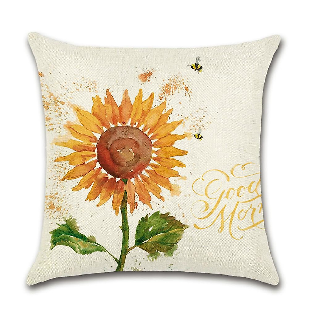 Ohok Outdoor Waterproof Pillow Covers 18x18 Set of 4 Farmhouse Decor Pillow Covers Outdoor Patio Throw Pillow Covers for Patio Funiture Garden Bed Couch Sofa (Sunflower)