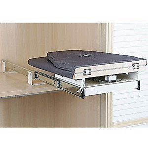 Homebasix Closet Pull-Out Retractable Ironing Board Stow Away in The Cabinet Easy to Install (Silver Grey)
