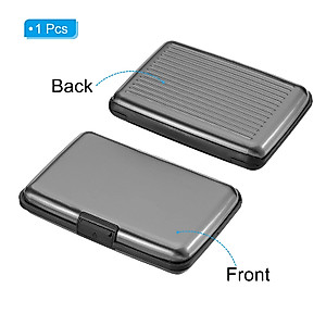 PATIKIL Aluminum Wallet Credit Card Holder, 6 Slots Men Women RFID Blocking Blocking Metal Box Hard Protector Case for Business Card ID Card, Grey