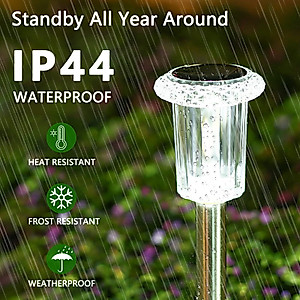 Greluna Solar Outdoor Lights 10 Pack, Waterproof Auto On/Off LED Solar Pathway Lights for Yard, Backyard, Lawn, Landscape Decor