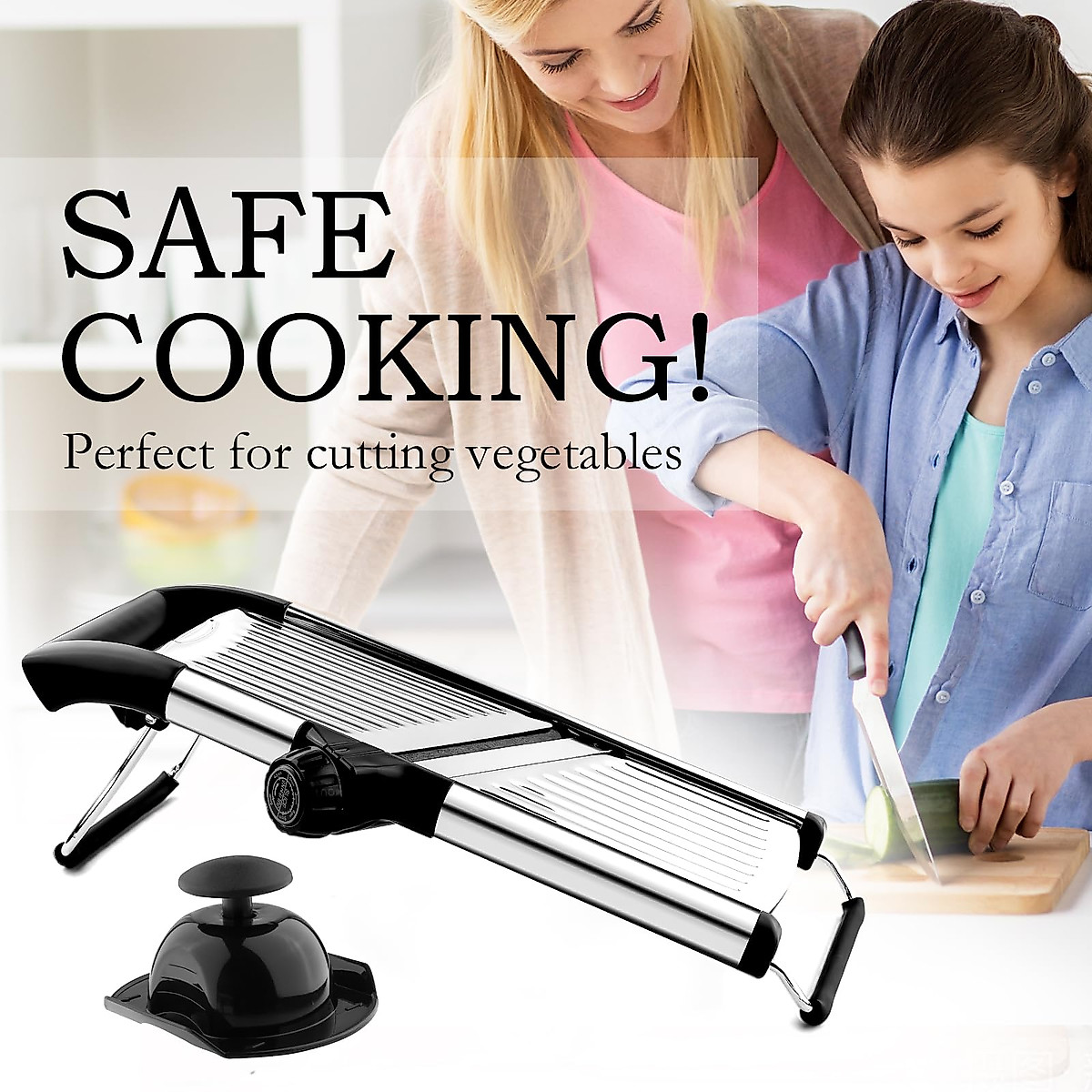 Mandoline Food Slicer, Adjustable Mandoline Slicer for Kitchen, Stainless Steel Mandolin Vegetable Chopper for Potato/Tomato/Onion, Vegetable Slicer Julienne Cutter with Cut-Resistant Gloves