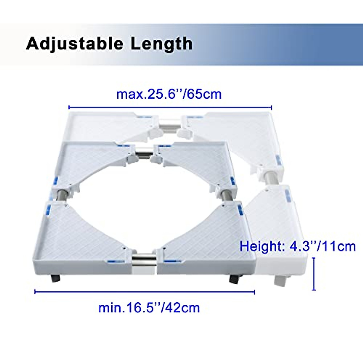 MAOPINER Multi-Functional Furniture Dolly Roller Base Adjustable Movable Base Refrigerator Stand for Washing Machine Refrigerator and Dryer (4 wheels)