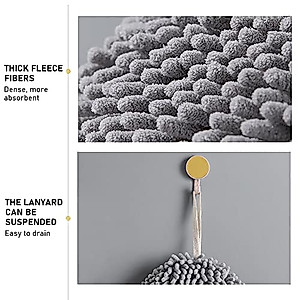 2pcs Soft Hand Drying Hanging Ball, High Absorbent Chenille Fuzzy Ball Plush Sponge Ball Shaped, Thick Drying Cloth Hand Towel for Home Kitchen & Bathroom(Size:2pcs)