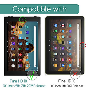2-Pack Tempered Glass Screen Protector for Amazon Fire HD 10 Tablet 10.1" (7th / 9th Generation, 2017/2019 Release), Tempered Glass Film,Not fit Fire HD 10 2021 Version