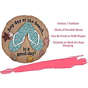 Spoontiques - Garden Décor - Beach Sandals Stepping Stone - Decorative Stone for Garden