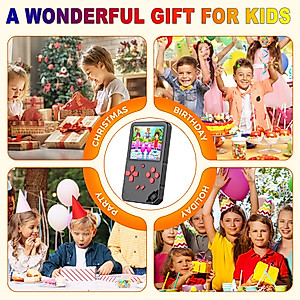 TEBIYOU Handheld Game Console for Kids Portable Gaming Player with Built in 220 16 Bit Electronic Video Games 3.0'' Large Screen Rechargeable Game System for Children's Birthday (Red)