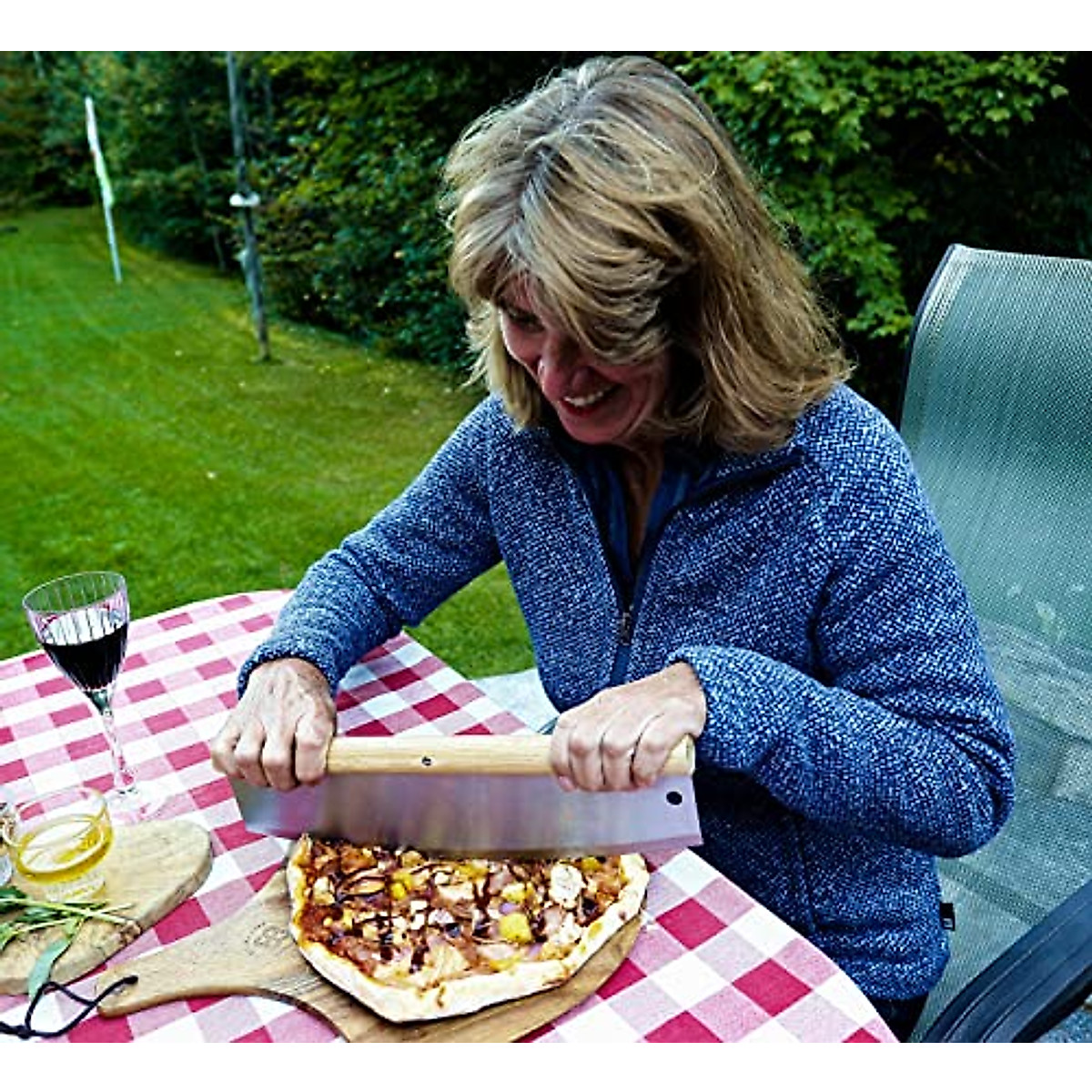 Advanced Pizza Stone for Oven and Grill - Ceramic Coated Non Stick with Wooden Pizza Peel Paddle & Pizza Cutter Set - Detachable Serving Handles - BBQ Grilling Accessories - 15" Large Stone