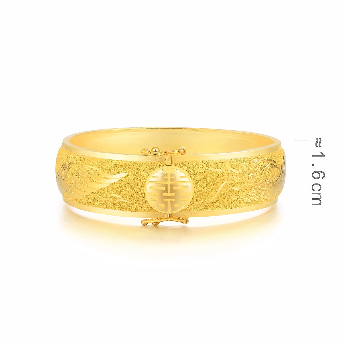 CHOW SANG SANG Chinese Wedding Collection 999.9 24K Gold Price-by-Weight 13.84g Gold Bangle for Women 89578K, Size 06 (0.36tael/13.47g, 07)