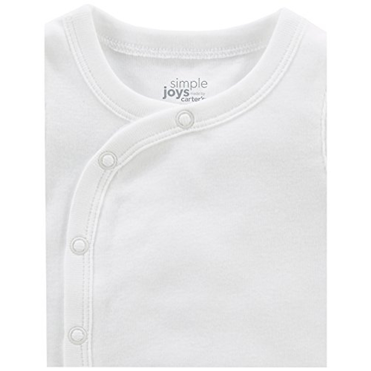 Simple Joys by Carter's Unisex Babies' Side-Snap Short-Sleeve Shirt, Pack of 6, White, 0-3 Months