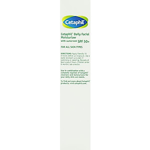 CETAPHIL Daily Facial Moisturizer SPF 50, Gentle Facial Moisturizer For Dry to Normal Skin Types, No Added Fragrance, (Packaging May Vary), 1.7 Fl Oz (Pack of 2)