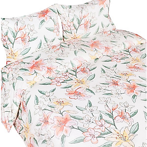 Scientific Sleep Beautiful Lily Flower Bedding Duvet Cover Set with Long Zipper Closure & 8 Corner Tie Brushed 130GSM Microfiber Soft Durable Comforter Quilt Cover Set (Queen, Lily)