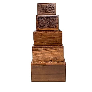 SMIURNS Wooden Urn - Rosewood Design Urns in Different Sizes- Small urns with Ashes Keepsake -Beautiful urns for Human Ashes Adult Male and Female- Casket and Decorative Urns Wooden Box (Large)