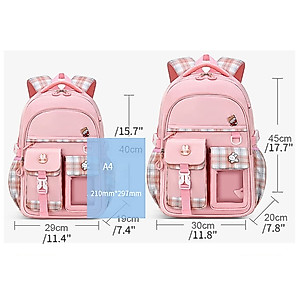 HUIHSVHA Kawaii Backpack, Cute Pink Large Capacity School Laptop Bag, Casual Travel Daypack Bookbag for Teens Girls Students