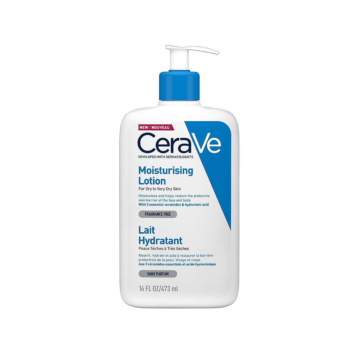 CeraVe Moisturising Lotion for Dry to Very Dry Skin 473 ml with Hyaluronic Acid and 3 Essential Ceramides
