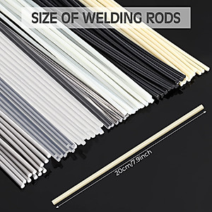 Saintrygo 78 Pieces Plastic Welding Rods, PU PP ABS PE TPO PA PC 7 Types of Plastic Welding Repair Rods Strips Common Plastic Welding Rods Kit for Car Bumpers Daily Plastic Repair, 7.9 Inch