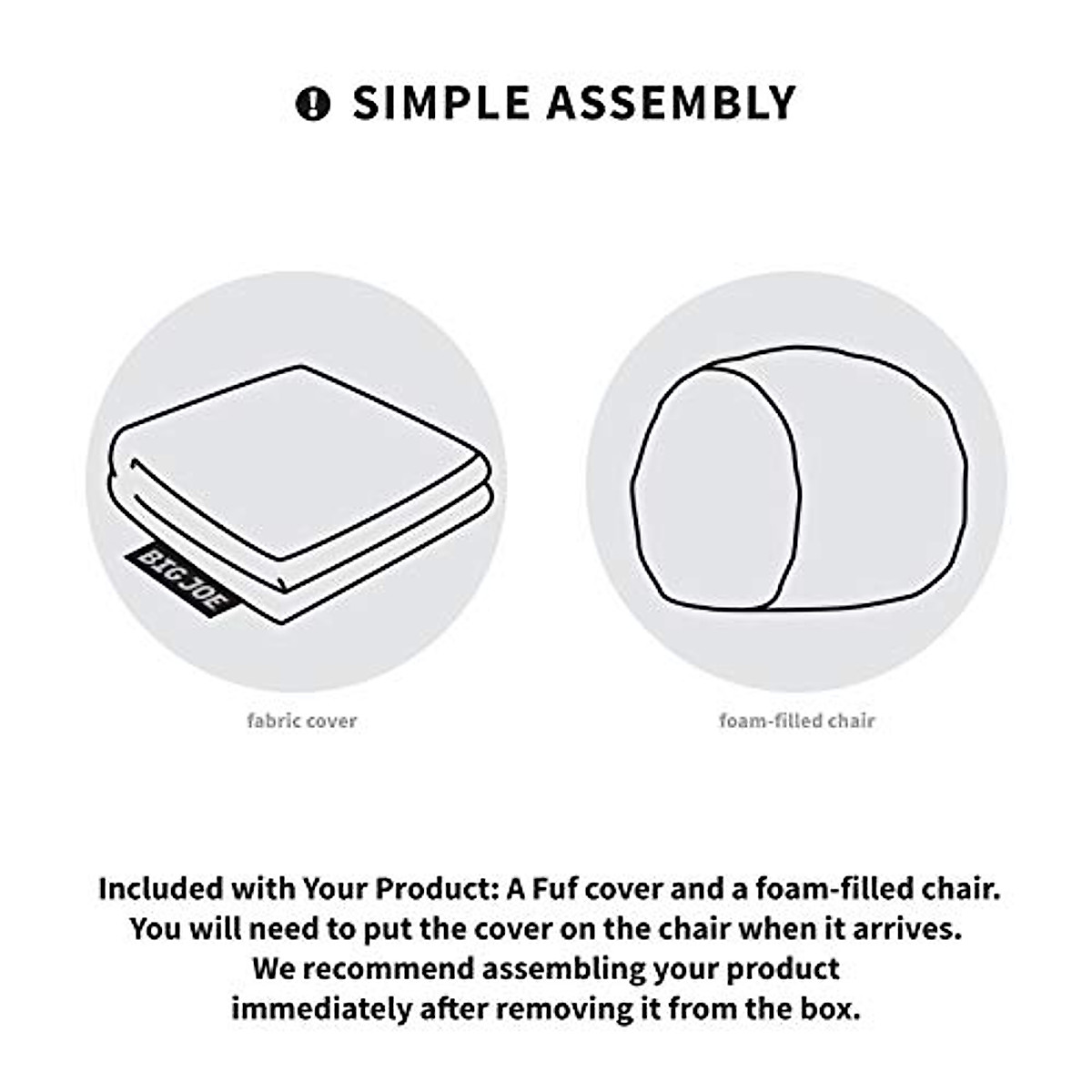 Big Joe Fuf XXL Foam Filled Bean Bag Chair with Removable Cover, Retro Geo Plush, 6ft Giant